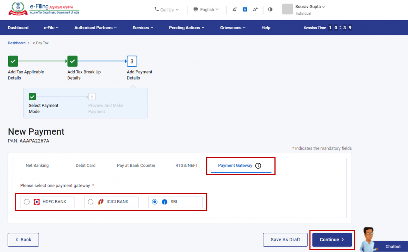 Create Challan Form (CRN) User Manual | Income Tax Department